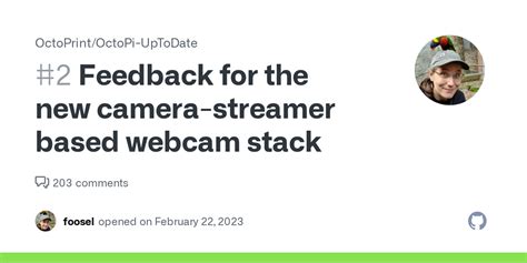 Feedback For The New Camera Streamer Based Webcam Stack · Issue 2