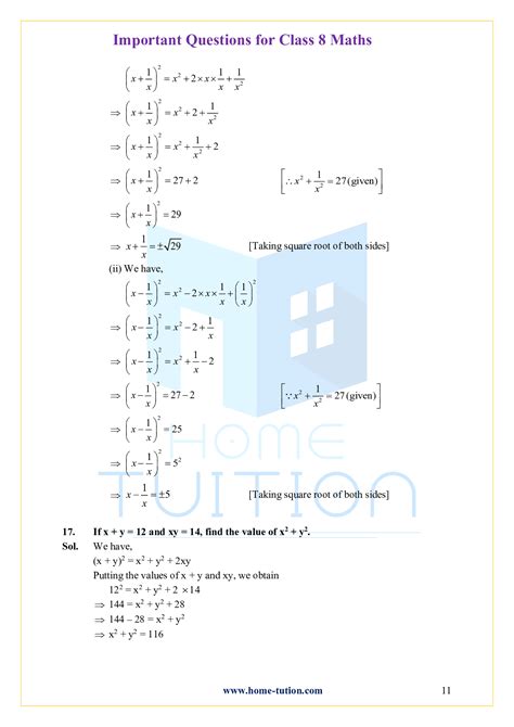 Important Questions For Cbse Class 8 Maths Chapter 9 Algebraic Expressions And Identities
