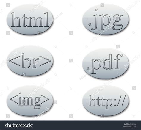 Six Oval Shaped Html Icons Stock Illustration 7132108 Shutterstock