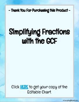 Simplifying Fractions Using The GCF Digital Activity And Printable Worksheet