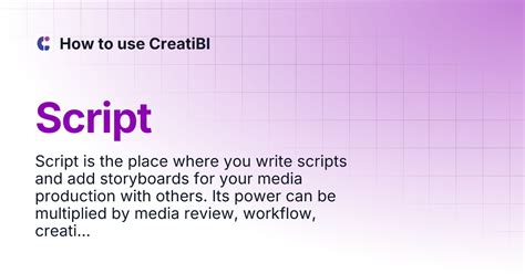 Script How To Use CreatiBI