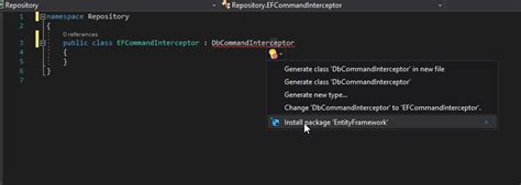 issue with the interception of database operations in ef core 3 1
