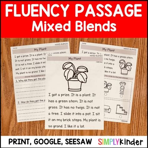 Mixed Blends Decodable Fluency Passage With Reading Comprehension My
