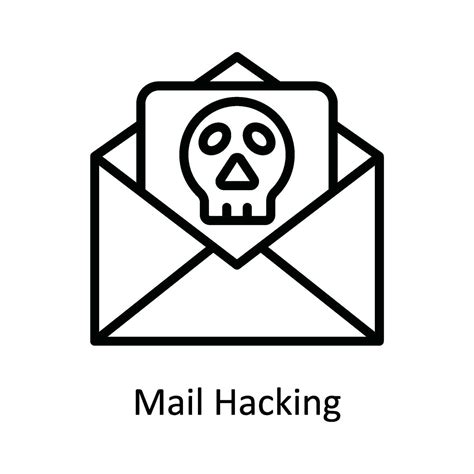Mail Hacking Vector Outline Icon Design Illustration Cyber Security Symbol On White Background