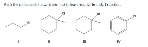 Solved Rank The Compounds Shown From Most To Least Reactive