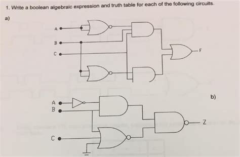 Solved Write A Boolean Algebraic Expression And Truth Table
