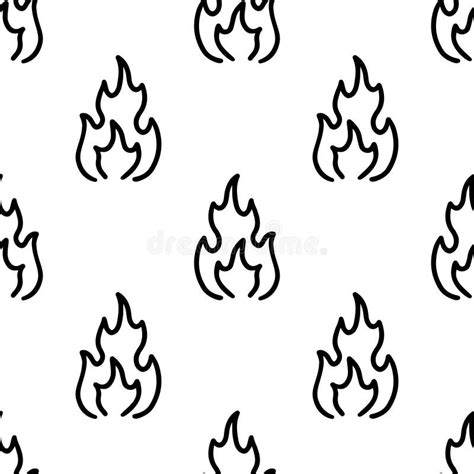 Cartoon Doodle Of Fire Effect Element Seamless Pattern Stock Vector Illustration Of Repeat