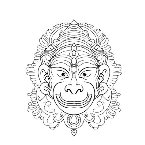 Premium Vector Coloring Page Line Drawing Happy Hanuman Jayanti