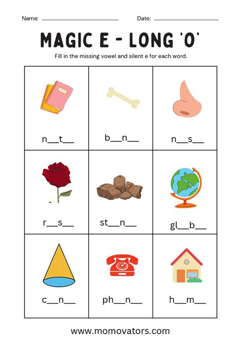 Long O Magic E Worksheets
