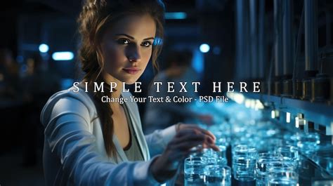Premium Psd Serious Concentrated Female Microbiologist