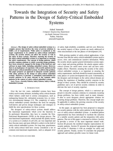 Towards The Integration Of Security And Safety Patterns In The Design Of Safety Critical