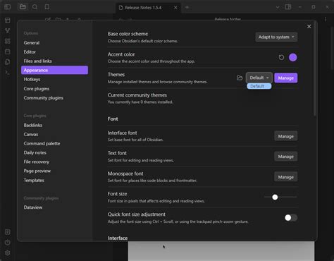 new obsidian install is not showing themes and plugins help
