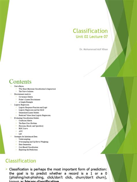 U02lecture07 Classification Download Free Pdf Receiver Operating