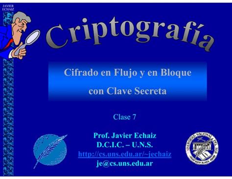 Cifrado En Flujo Y Bloque Con Clave Secreta Pdf