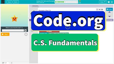 Code Org Express Lesson Text And Prompts Tutorial With Answers Course F Lesson