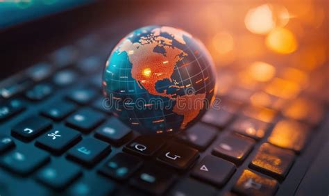 globe on keyboard representing global connectivity technology and