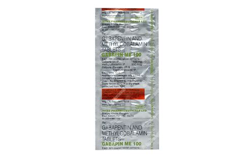 Gabapin Me 100 Mg 500 Mcg Order Gabapin Me 100 Mg 500 Mcg Tablet Online At Truemeds