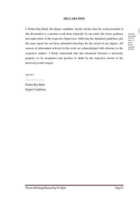 Thesis Writing Manual Thesis Writing Manual