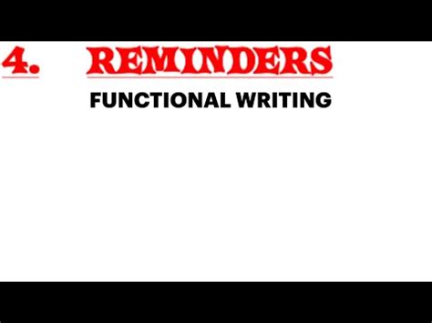 Reminders English 1011 Functional Writing Notes Form 1 4