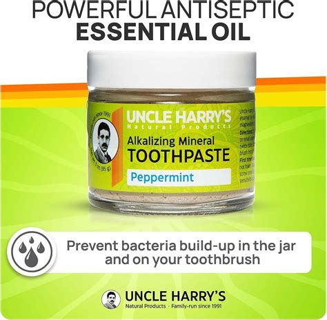 Uncle Harrys Peppermint Remineralizing Toothpaste Vegan And Fluoride Free Freshens Breath