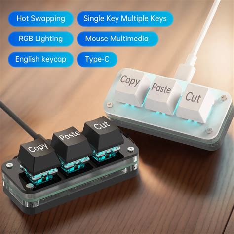 Rgb 3 Key Macro Mini Keyboard For Photoshop Gaming Hotswap Keypad Co Sikai Case