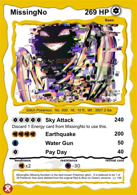 Missingno Pokemon Card