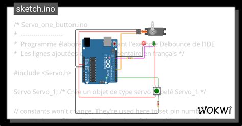Servo One Button Wokwi ESP STM Arduino Simulator