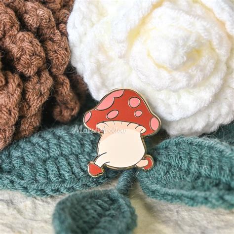 Walking Mushroom Enamel Pin Marshmeollow