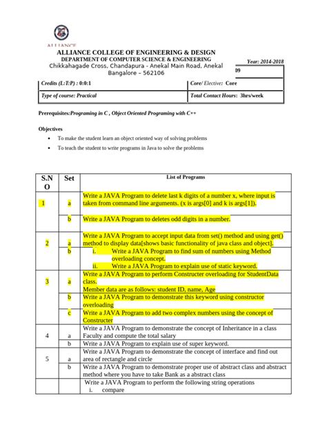 Csl509 Java Programming Lab Pdf