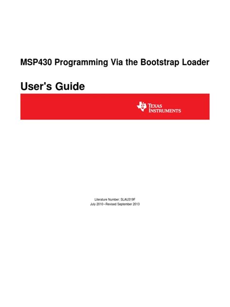0576 msp430 programming via the bootstrap loader pdf booting