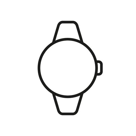 Smartwatch Line Icon Round Electronic Wearable Smartwatch With Screen Linear Pictogram Watch