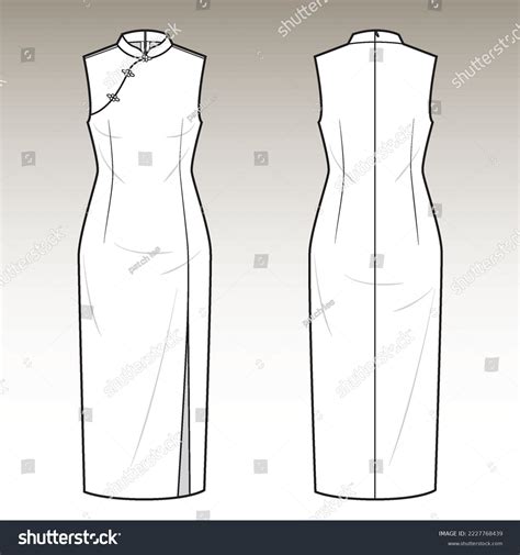 Qipao Chinese Traditional Dress Flat Pettern Stock Vector Royalty Free 2227768439 Shutterstock