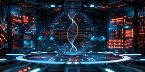 Premium Photo Enhancing Scientific Research With A Futuristic Holographic Dna Medical Data