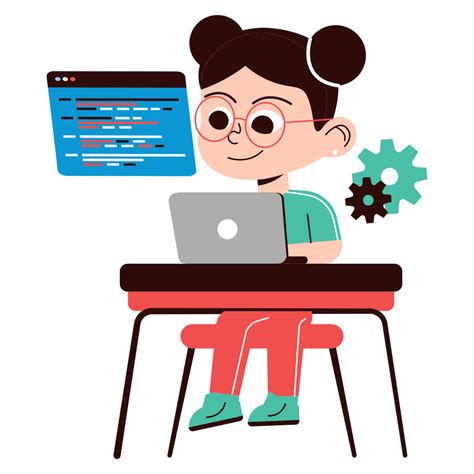 Girl Coding Laptop Programmer Technology Developer Development