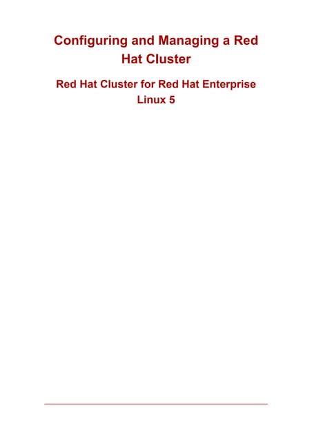 Configuring And Managing A Red Pdf