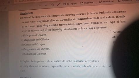 Question One A Some Of The Most Common Compounds Occurring Naturally In