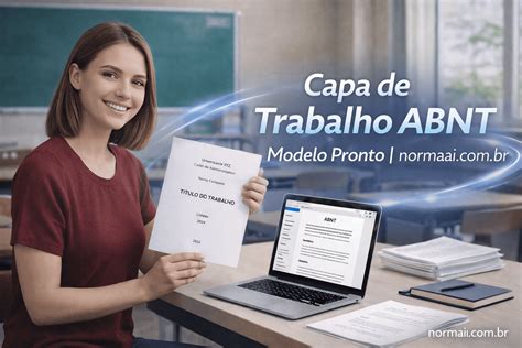 Capa De Trabalho Abnt Modelo Pronto Normaai Normaai Norma Ai