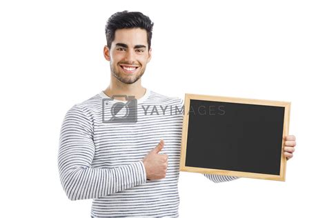 Man Holding A Chalkboard By Iko Vectors Illustrations With Unlimited Downloads Yayimages