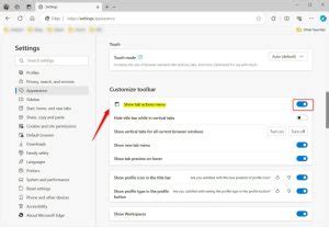 How To Turn Show Tab Actions Menu On Or Off In Microsoft Edge Geek Rewind