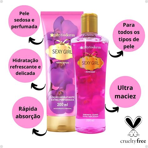 Kit Phytoderm Sabonete Líquido Loção Hidratante Sexy Girl 200ml