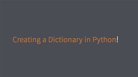 How To Create A Dictionary In Python Python Tutorial For Beginners Python Tutorial