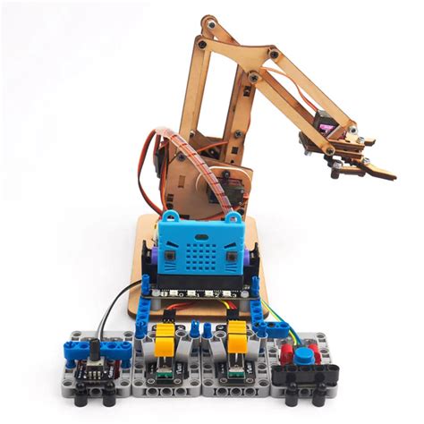 Vente Kittenbot Microbit Diy Bras De Robot Rc En Bois Programmable Avec Contrôle Bluetooth 4dof