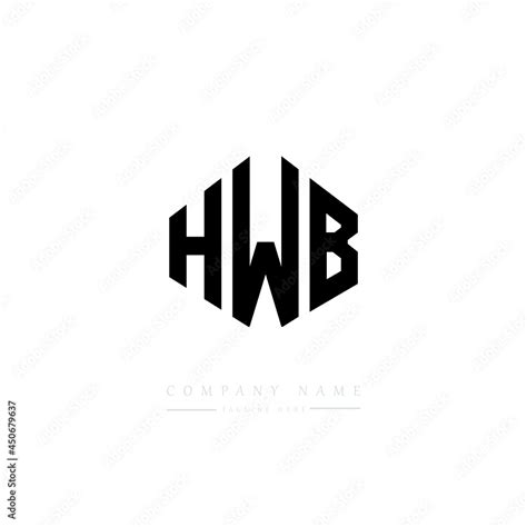 Hwb Letter Logo Design With Polygon Shape Hwb Polygon Logo Monogram