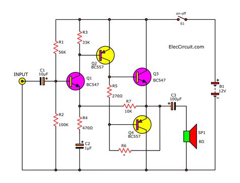 4 Simple Transistor Amplifier Circuit Audio