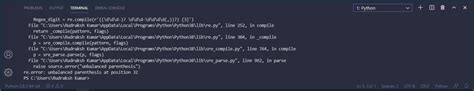 Python Regex Unbalanced Parenthesis Error While Finding Phone Numbers Stack Overflow