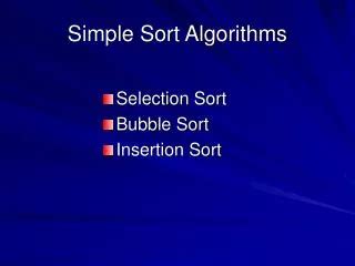 PPT - Simple Sort Algorithms PowerPoint Presentation, free download - ID:861119