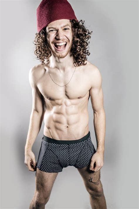 Young Ginger Topless Man Studio Portrait Stock Image Image Of