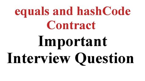 Equals And Hashcode Method Contract In Java Important Java