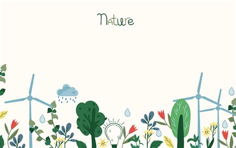 자연 보전과 생태학의 개념 인간을위한 에너지 원으로서의 자연 인간의 손에 행성 지구 녹색 행성 지구의 날 소셜 포스터 카드 로고 배너에 적합 환경 보전에 대한 스톡 벡터