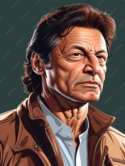 Premium Ai Image A Detailed Realistic Vector Art Illustration Of Imran Khan With A Focus On